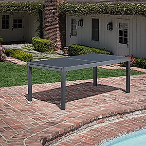 Hanover Naples 11-Piece Patio Dining Set with Rust-Free Aluminum 40" x 118" Expanding Rectangular Dining Table with 10 High-Back Stackable Sling Chairs