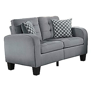 Lexicon Westville Tufted Fabric Loveseat, 57" W, Gray