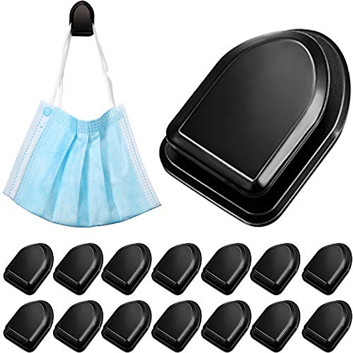 Frienda 15 Pieces Car Black Sticky Hooks Multifunctional Vehicle Adhesive Hooks Hanging Car Storage Hooks for Key USB Cable Earphone Cable Holder Vehicle Decor