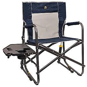 GCI Outdoor Freestyle Rocker Portable Folding Rocking Chair, Outdoor Camping Chair with Side Table