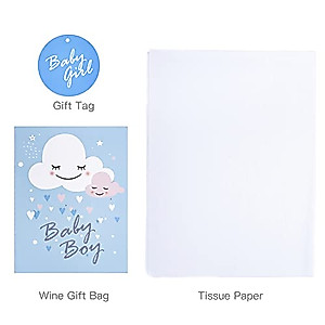 MAYPLUSS 16" Extra Large Gift Bag with Greeting Card and White Tissue Paper - Baby Boy 3D Making Design