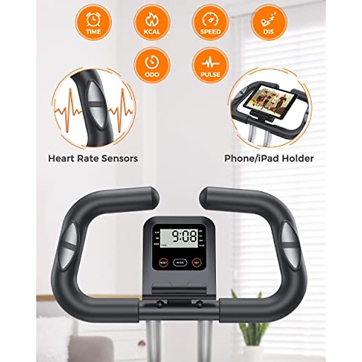 YOSUDA Exercise Bike, Folding Exercise Bike for Seniors 330LB/270LB Capacity, Magnetic X-Bike with 16-Level Resistance, Back Support Cushion for Home Gym Workout