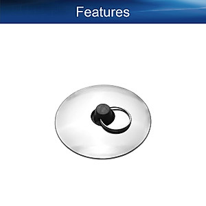 Yinpecly 1pcs Small Sink Drain Stopper Kitchen Sink Plug Stainless Steel Medium 1.88 inch Diameter Black Silver Stopper with Hanging Ring for Bathtub and Bathroom Kitchen Sink Tools