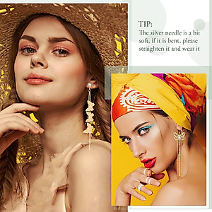 6 Pairs Butterfly Cuff Tassel Chain Earrings Cute Butterfly Stud Drop Dangle Earrings Long Crystal Butterfly Earrings Jewelry Butterfly Purple Rhinestones Statement Charm for Women Girl (Silver, Gold)