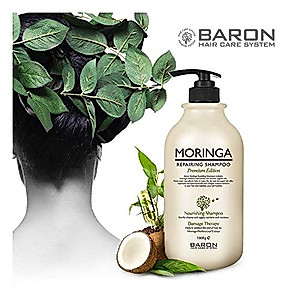 [BARON] MORINGA Hair Treatment Repairing Shampoo Premium Edition 1000ml 33.9 fl oz - For Dry and Damaged Hair