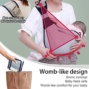 Baby Sling Carrier, Adjustable Baby Holder Carrier, Baby Half Wrapped Sling Hip Carrier, One Shoulder Labor-Saving, Cloth Fabric Lightweight Baby Carrier for Newborn to Toddler Up to 45 lbs (Grey)