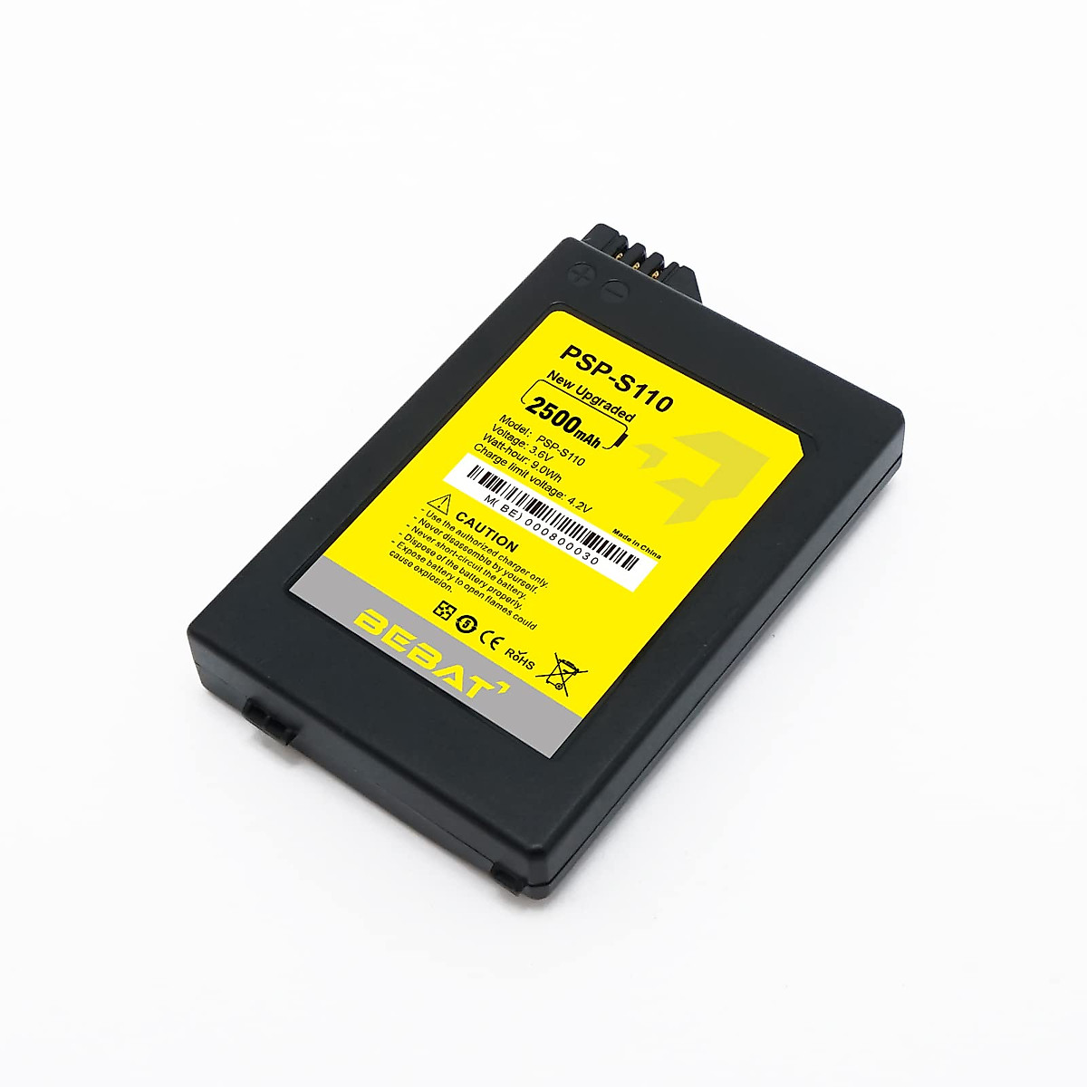 BEBAT PSP-S110 Battery,2500mAh Hign Capacity for Sony PSP 2000/3000 PSP-S110 Console,Rechargeable Battery Lithium Ion Battery Pack Replacement