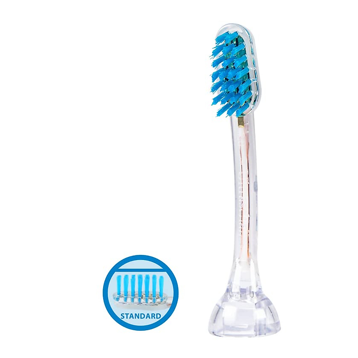 Emmi-dent Metallic/Professional 2-Pin Bristle-Head Attachments - Electric Toothbrush Replacement Heads. Cleans with Ultrasound Waves (Regular 4 Pack)