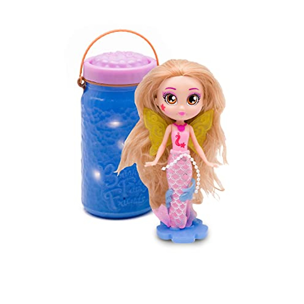 Bright Fairy Friends BFF Mermaid Doll with Color Change Wings, 4 Surprise Mermaid Accessories, Motion Activated Light up Jar, Ideal Nightlight for Kids, Gifts for Kids 3 Years and Older