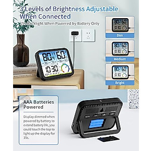 VOCOO Digital Indoor Room Thermometer - 5.8'' Extra Large Display Temperature Humidity Sensor with Accurate Temp Humidity Gauge Monitor, Calibration, Max & Min Records, Comfort, Backlit, Date & Clock