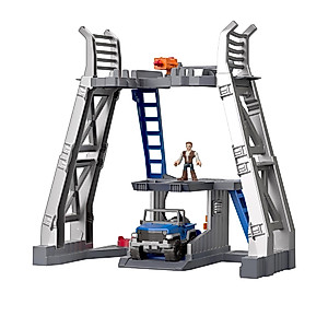 Fisher-Price Imaginext Jurassic World Dinosaur Toy, T. rex with Lights & Owen Grady Figure, Preschool Kids Ages 3+ Years (Amazon Exclusive)