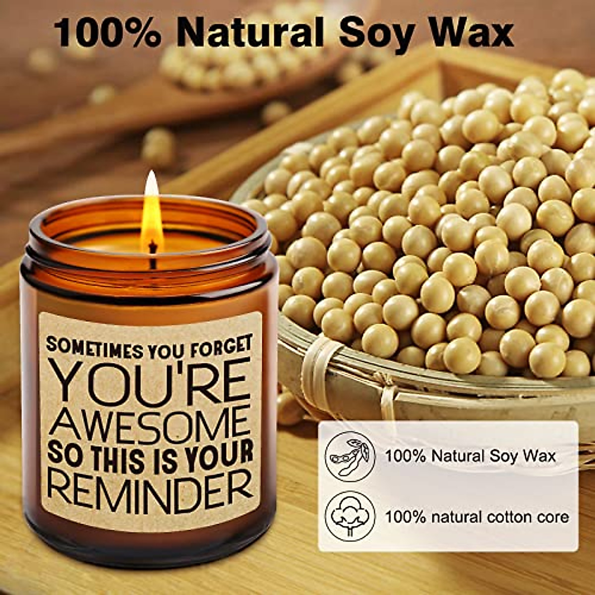 Scented Candles, Birthday Gifts for Women, Friends, Inspirational Lavender Candles Decorations, Mother's Day Thank You Gifts, Gifts for her, Birthday Relaxing Gifts for Mom, Dad, Coworker, BFF, Sister