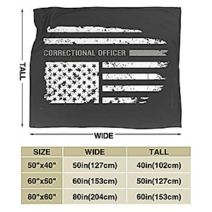 Correctional Officer Flag Ultra Soft Flannel Fleece All Season Light Weight Living Room/Bedroom Warm Blanket