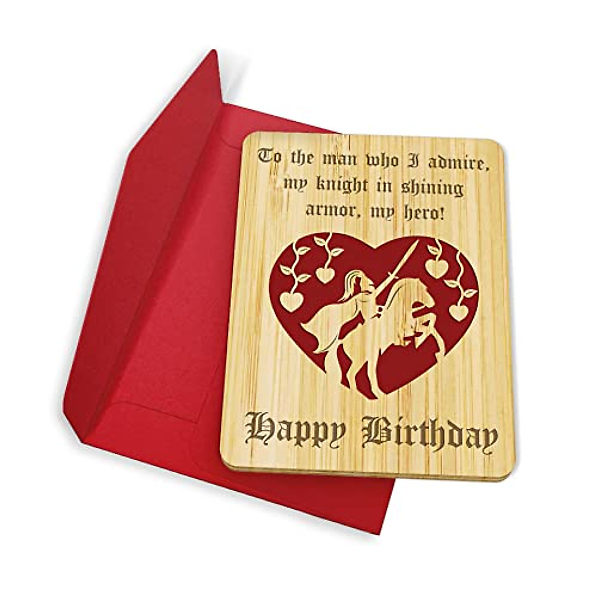 Happy Birthday Cards For Men: Birthday Card for Husband, Fiance, Lover or Him; Unique Laser Cut Knight Design Makes it Perfect Birthday Card for Him. Can Be Given As Birthday Gift For Men