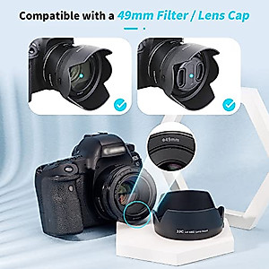 50mm Reversible Lens Hood Shade Fit for Canon EF 50mm f/1.8 STM Lens Replaces Canon ES-68 Hood Tulip Flower Design -Black