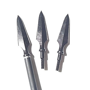 AMEYXGS 200 Grain Broadheads Traditional Hunting Arrowhead Archery Metal Arrow Tips Screw-in Arrow Heads with Box for Compound Bow Recurve