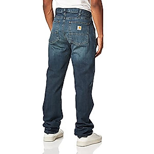 Carhartt mens Rugged Flex Relaxed Fit Low Rise 5-pocket Tapered Jean Work Utility Pants, Canyon, 34W x 32L US