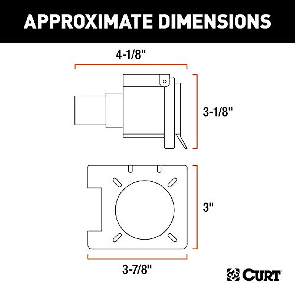 CURT 57101 Dual-Output Vehicle-Side 7-Pin, 4-Pin Connectors with Backup Alarm, Factory Tow Package and USCAR Socket Required, Black