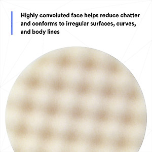 3M Foam Compounding Pad, 05723, Single Sided, Flat Back, Hook and Loop, 8 in (203.2 mm), 2 Pads/Bag , White