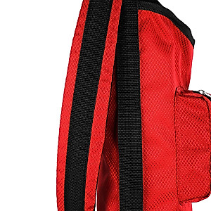 Orlimar Sunday Golf Bag, Small Red Lightweight Foldable Carry Walking Golf Club Travel Bag for a Few Clubs, Range, Men & Women with 2 Way Divider Top 2 Zippered Pockets Sling Shoulder Strap