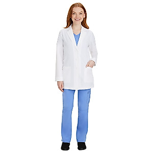 Healing Hands Lab Coat Women 3 Pocket Full Sleeve Mid-Length 5053 Faith The White Coat Minimalist Collection White M