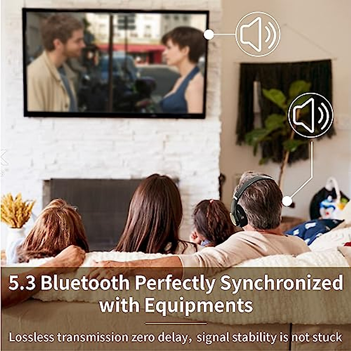 cwuiga Wireless Headphones for TV Watching with Bluetooth 5.3 Transmitter 100 Ft Long Range 35 Hours No Delay Over-Ear Television Headphones Wireless for Seniors Digital 3.5mm AUX RCA Optical Coaxial