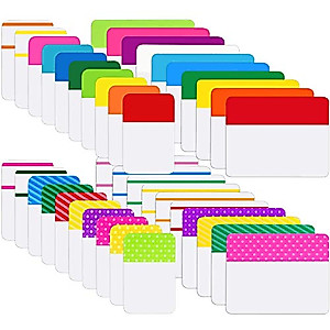 800 Pieces File Tabs Sticky Index Tabs, Writable and Repositionable Filing Tabs Flags for Pages or Book Markers, Reading Notes, Classify Files, 40 Sets (24 Colors, 1 Inch and 2 Inch)