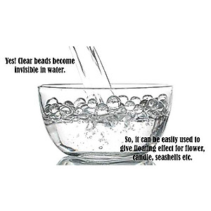 SooperBeads 20,000 Vase Filler Beads Gems Water Growing Crystal Clear Translucent Gel Pearls For Vases, Wedding Centerpiece, Floral Decoration, Plants, Kids Sensory Play Water table activities (Clear)