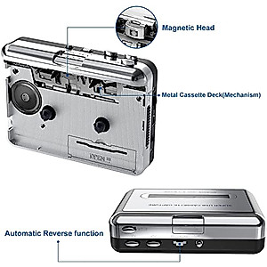 Walkman Cassette Player,Retro Cassettes Tape to MP3 CD Converter, Portable USB Casete Capture Stereo Audio Music Player Compatible with Laptop/PC Computer,Convert Cassette to Digital