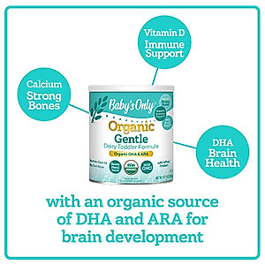 Baby's Only Organic Whey & Dairy Protein with DHA & ARA Gentle Toddler Formula, 12.7 Oz (Pack of 1) | Non-GMO | USDA Organic | Clean Label Project Verified | Tummy Gentle