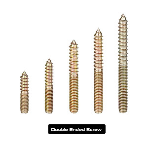 50pcs 8x30/40/50/60/70/80MM Dowel Screw Zinc Plated Iron Double Ended Screw Self Tapping Furniture Screw