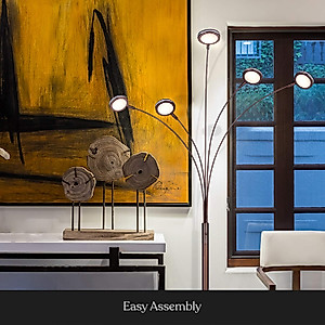 Brightech Orion Arc Floor Lamp for Living Room, Tree Floor Lamp with 5 Adjustable Arms, Multi-Head Standing Lamp with Flexible Rotating LED Lights for Bedroom, Dorm - Bright Hanging Lighting - Bronze