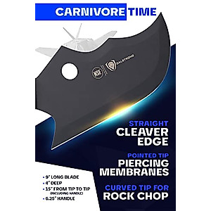 DALSTRONG Meat Cleaver Knife - 9 inch - Shadow Black Series - Black Titanium Nitride Coated - High Carbon - 7CR17MOV-X Vacuum Treated Steel - Sheath - Massive Razor Sharp Kitchen Knife - NSF Certified