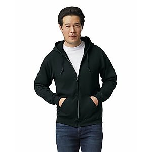 UGP Campus Apparel Gildan Men's Fleece Zip Hooded -Sweatshirt, Style G18600, Black, X-Large