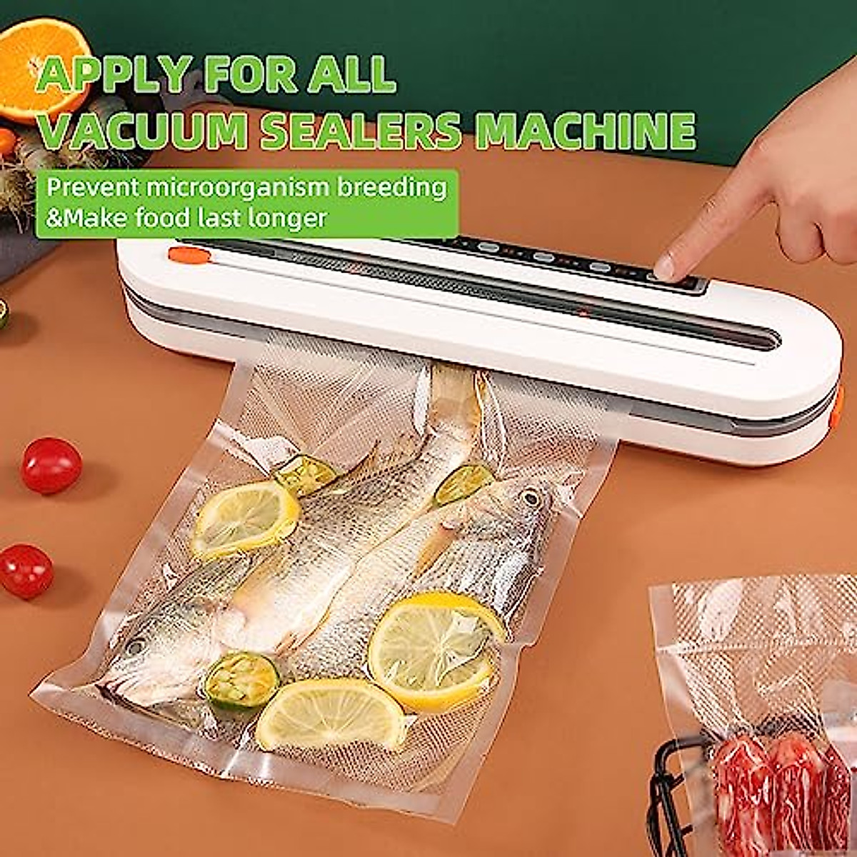 Elegant Choise Vacuum Sealer Bags,2 Pack 8"x200" and 11"x200" Commercial Grade Bag Rolls,BPA Free,Great for vac storage, Meal Prep or Sous Vide Cooking (clear)