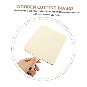 BESTonZON 12 Pcs Chopping Board with Handle Butter Tray Hand Decor Wooden Serving Trays Small Serving Board Mini Wooden Paddle Unfinished Chopping Boards Small Chopping Boards DIY Craft Meat