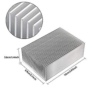 Xnrtop Aluminum Heat Sink Heatsink Module Cooler Fin for High Power Led Amplifier Transistor Semiconductor Devices with 100mm (L) x 69mm(W) x 36mm(H)