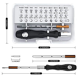 32 In 1 Small Screwdriver Set, Mini Magnetic Screwdriver Set – Contains 30 Bits Precision Repair Tool Kit, Torx Screwdriver Tool Sets for Eyeglass, Watch, Phones, Laptop, Computers, Toys