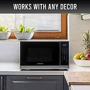 Farberware Countertop Air Fryer Microwave, 1.3 Cu.Ft, 1000 Watts, LED Display, Child Lock, Easy to Clean Interior, Black