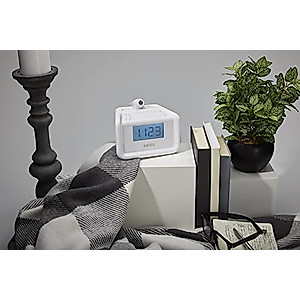 Homedics Sound Machine and Alarm Clock with Time Projection. White Noise Sound Machine with a Digital FM Alarm Clock Radio, 8 Sounds, Snooze, Sleep Timer and Night Light