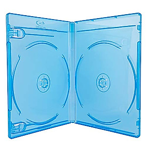 AcePlus® Double 2-Disc Blu-Ray Cases with 12mm Standard Thickness, Screen Printed Logo and Clear Wrap Around Sleeve (10-Pack)