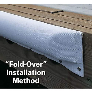 Taylor Made Large Dock Post Bumper, 5-1/2" W x 2-1/4" D x 3' L, Polyester Cover, Closed-Cell Foam Inner Cushion, Fold-Over or Top of Dock Mounting, White - 2020108600
