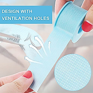 Lash Tape for Eyelash Extensions Blue Eyelash Tape for Extensions Sensitive Eyelash Extension Tape Sensitive Skin Tape for Eyelash Extensions Breathable Medical Microporous Tape(0.98in 3.9yd, 1Roll)