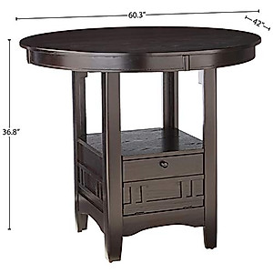 Coaster Furniture Lavon 5-Piece Storage Counter Table Dining Set Espresso and Black 102888-S5