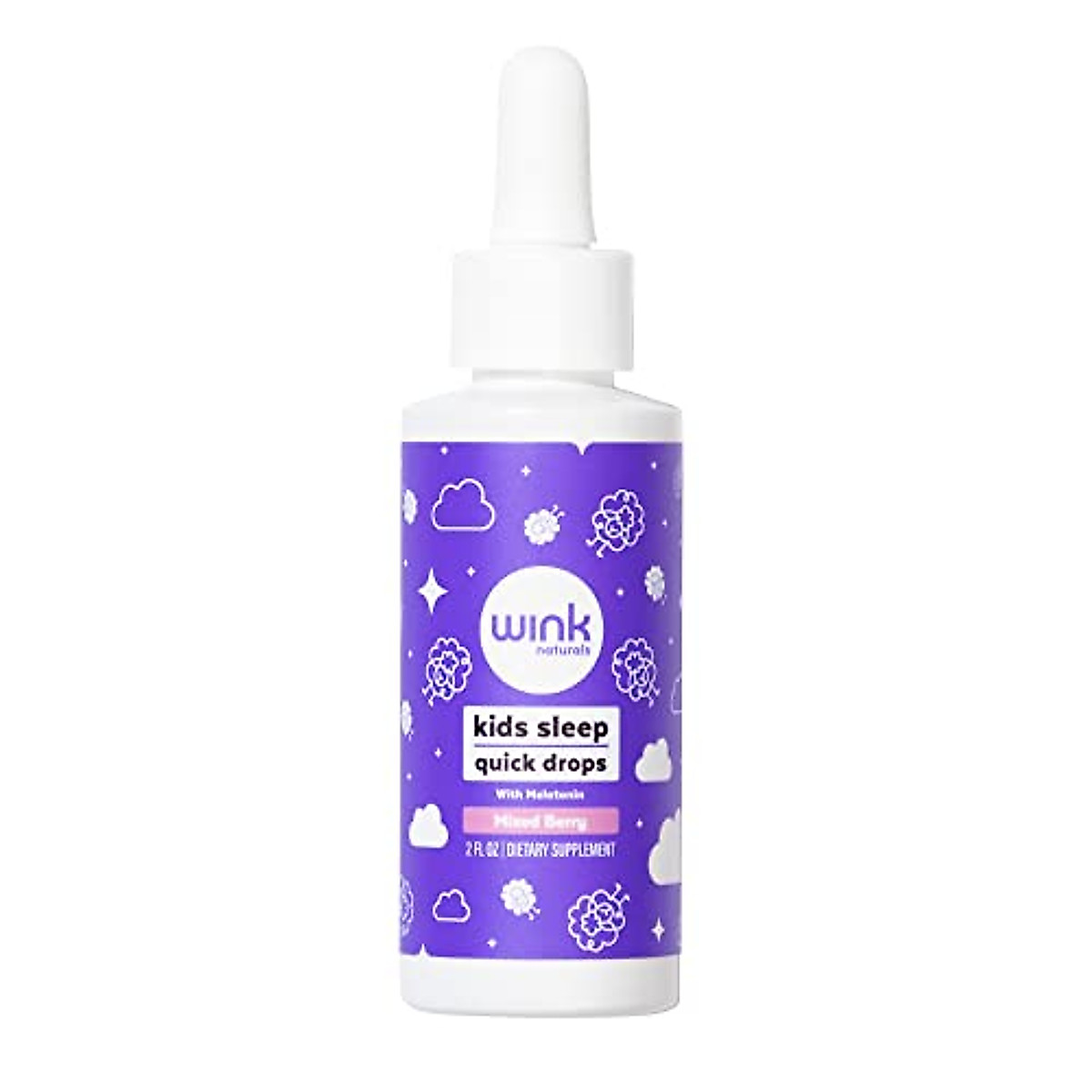 Wink Well Kids Liquid Melatonin Drops, Natural Baby Melatonin Sleep Drops for Infants with 1mg Per Serving of Liquid Melatonin for Kids (1 Pack)