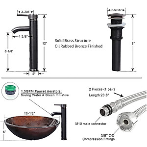 UEV 24" Antique Bathroom Vanity, Dark Brown Bathroom Vanity Set with Sink Combo, Iron Wood Bathroom Cabinet with Adjustable Water Temperature Faucet (A09)