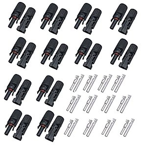 mznowsea 12 PCS Solar Connectors IP67 Waterproof 1000V 30A Male & Female Solar Panel Cable Connectors (12AWG-10AWG)