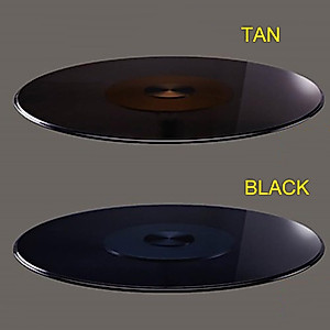 VERDDE Black/Brown Glass Lazy Susan Turntable - 24/27/30/36/40 Inch - Large Round Dining Table Rotating Tray, Scratch-resistant, Thickness 12mm. (Color : Black, Size : 70 cm (27 in))
