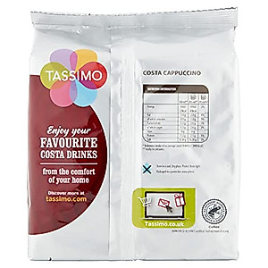 TASSIMO Costa Cappuccino 16 discs, 8 servings (Pack of 5, Total 80 discs, 40 servings)