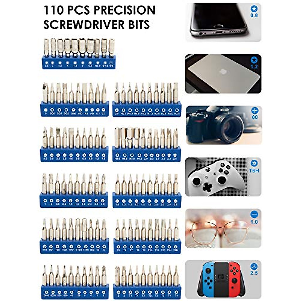 STREBITO Precision Screwdriver Sets 124 in 1 Magnetic Repair Kit with 110 Bits Electronics Tool Kit for Computer, PC, iPhone, Laptop, Cell Phone, MacBook, PS4, Nintendo, Xbox, Game Controller(Blue)
